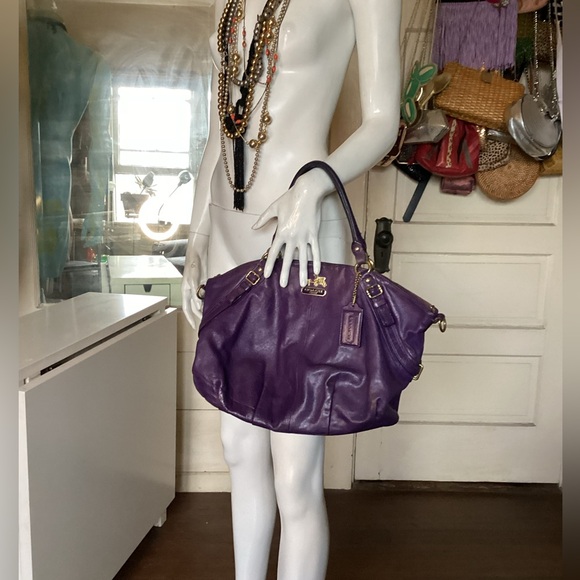 Coach | Bags | Coach Purple Leather | Poshmark
